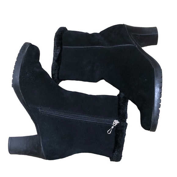 Sporto | Shoes | Sporto Womens Black Suede Waterproof Faux Fur Heeled ...